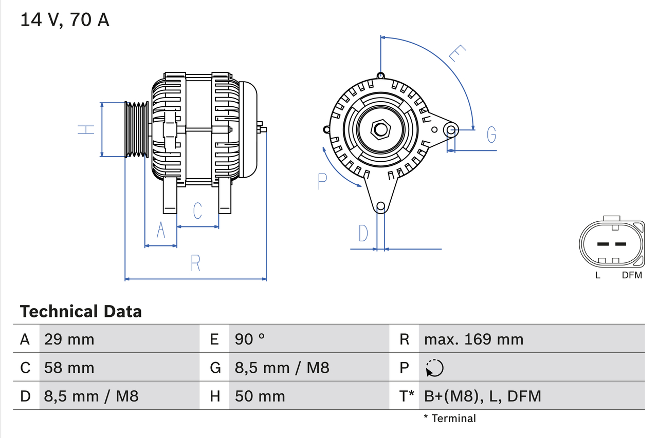 BOSCH Generator 14V 70A | WMShop
