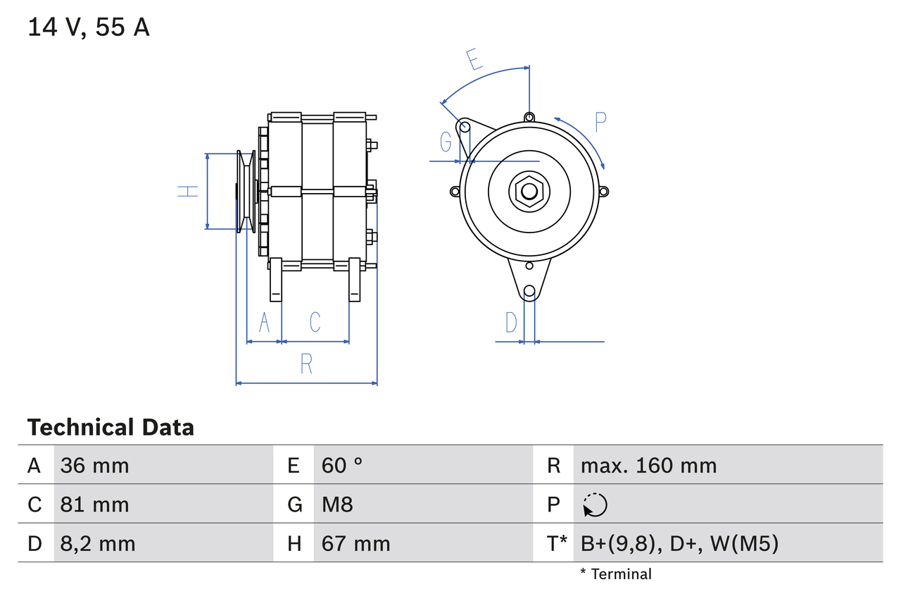 BOSCH Generator 14V 55A | WMShop